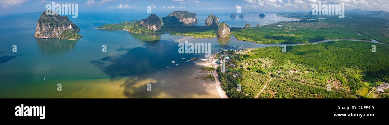 Aerial view of Pak Meng Beach in koh Lanta, Krabi, Thailand Stock Photo ...