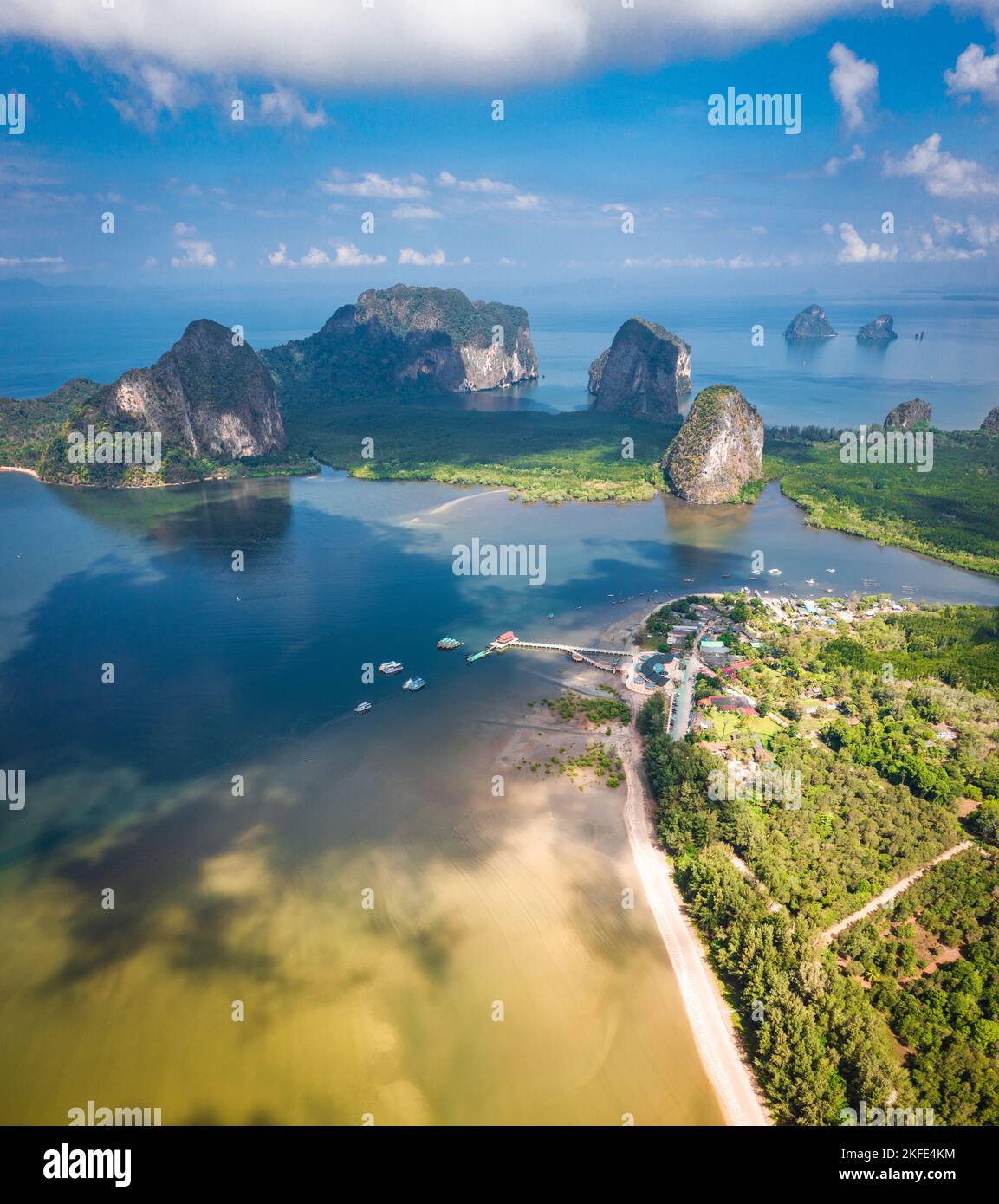 Aerial view of Pak Meng Beach in koh Lanta, Krabi, Thailand Stock Photo ...