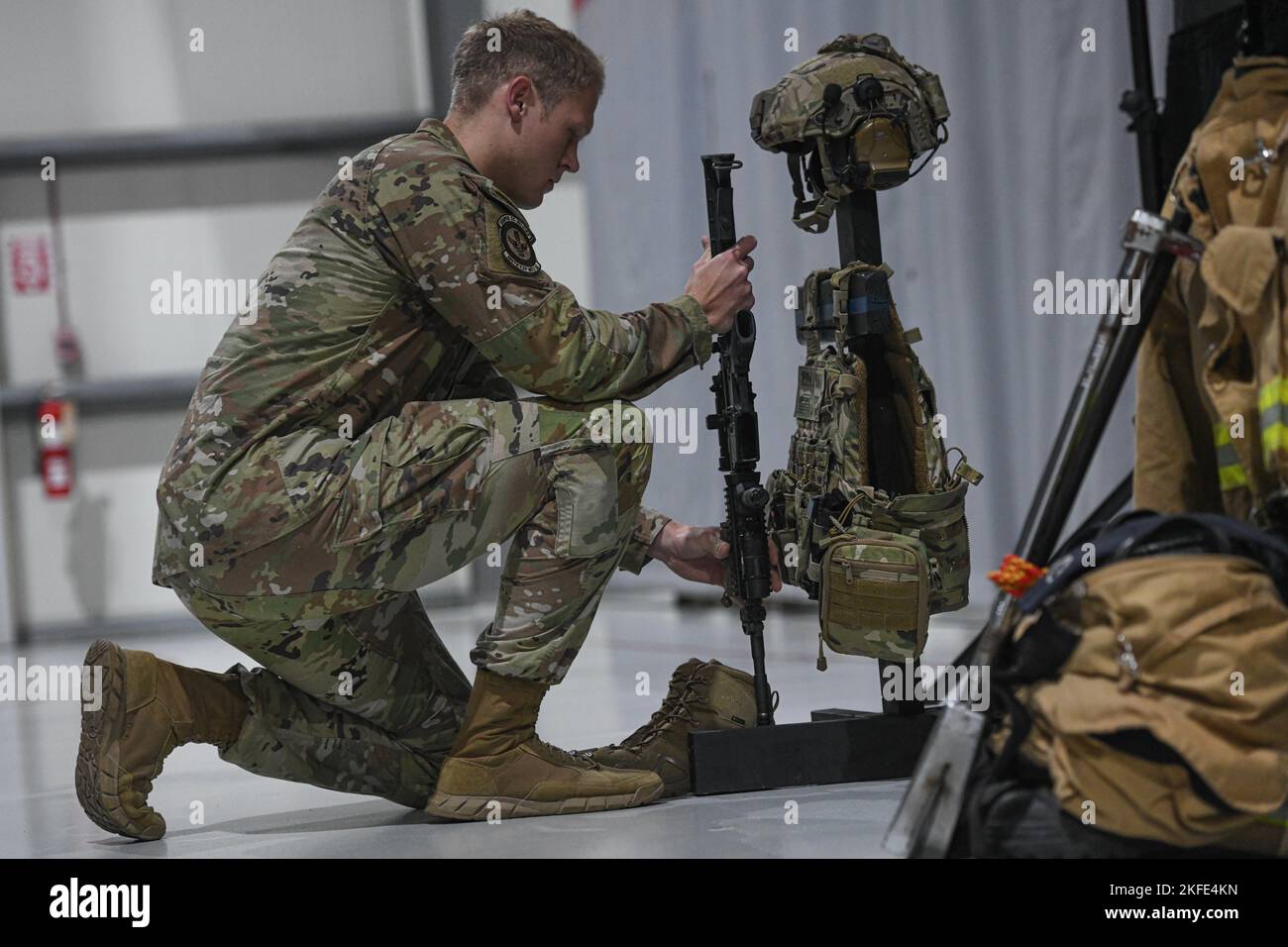 Staff Sgt. Kyle Barber, an independent duty medical technician assigned ...