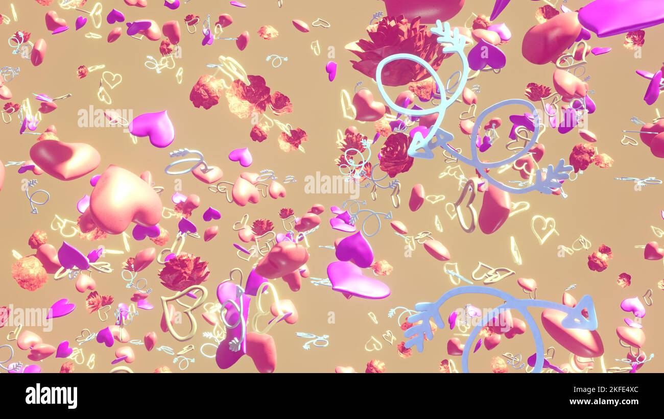 3D illustration Background for advertising and wallpaper in wedding and ...