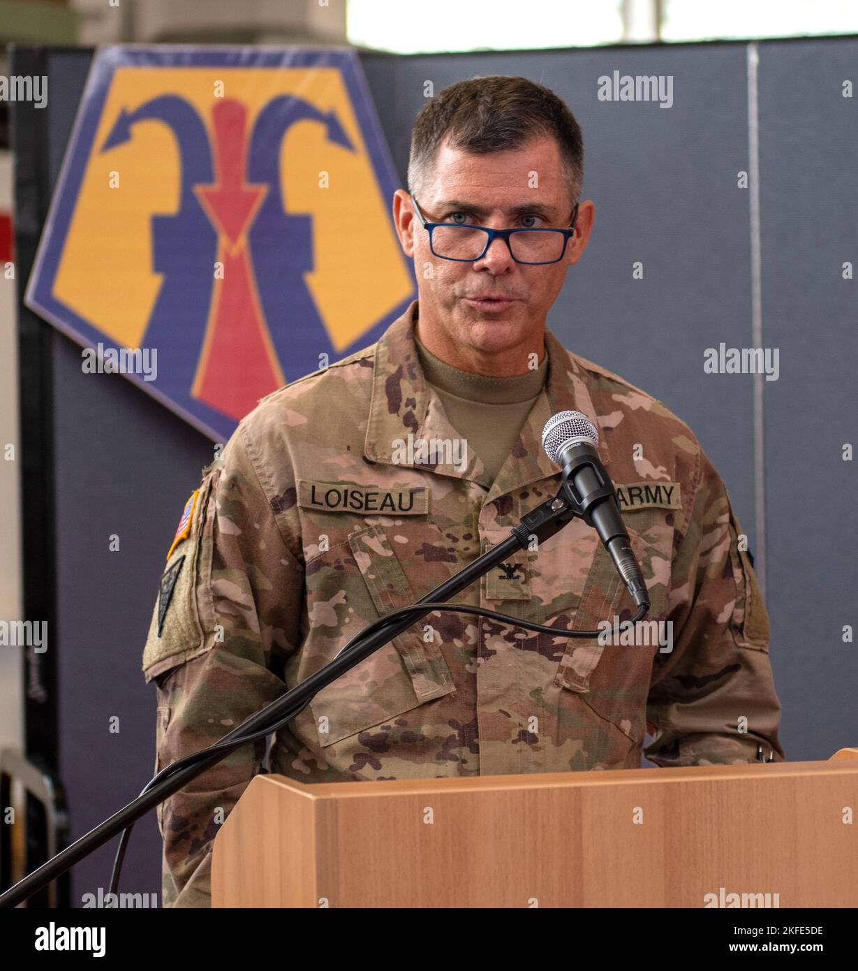 U.S. Army Reserve Col. Trent E. Loiseau, outgoing commander of Medical ...