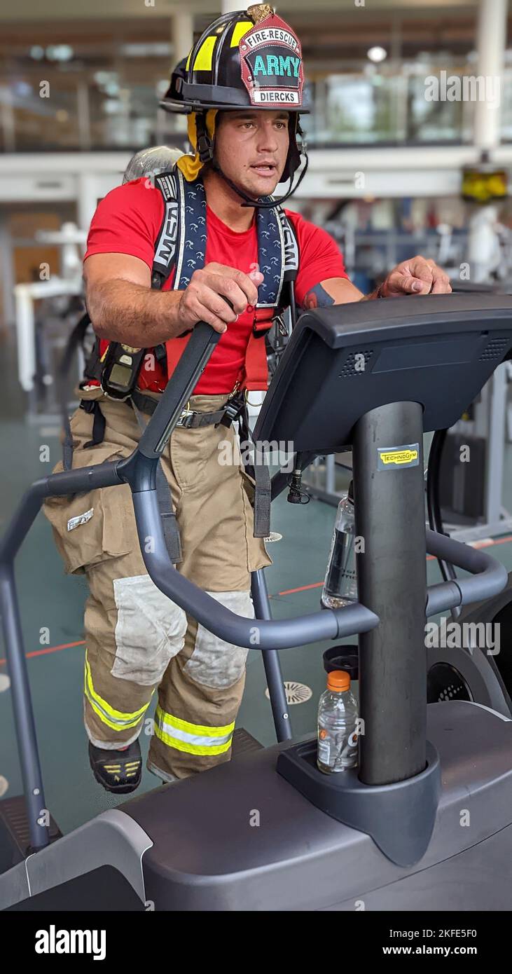 U.S. Army Spc. Nicholas Diercks, a firefighter assigned to 23rd ...