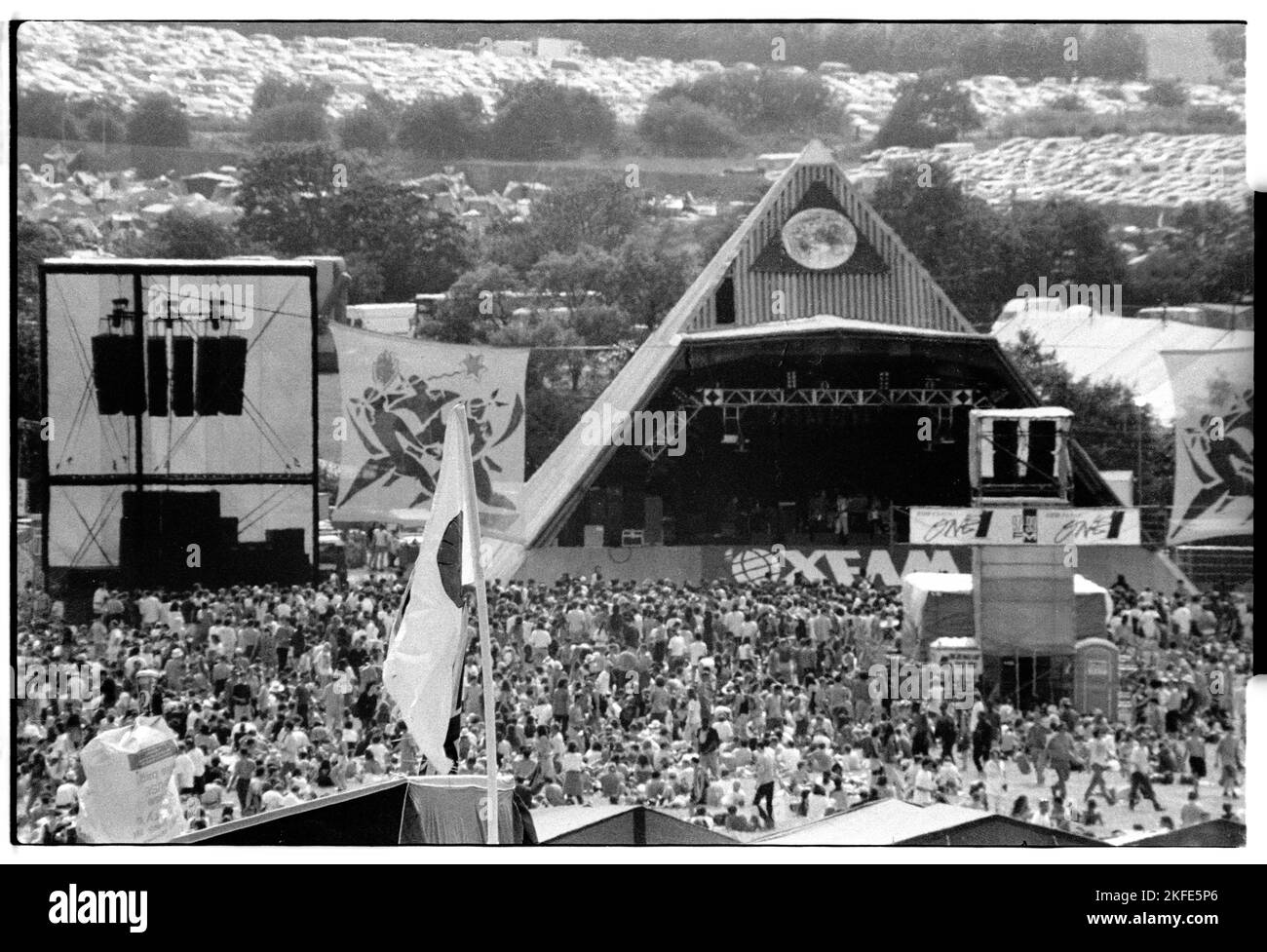 PYRAMID STAGE, PERIMETER FENCE, GLASTONBURY 92: Main Field and Pyramid ...