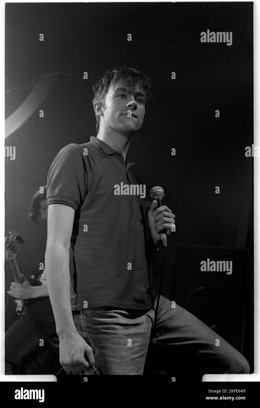 DAMON ALBARN, YOUNG, PARKLIFE TOUR, 1994: Damon Albarn the singer of ...