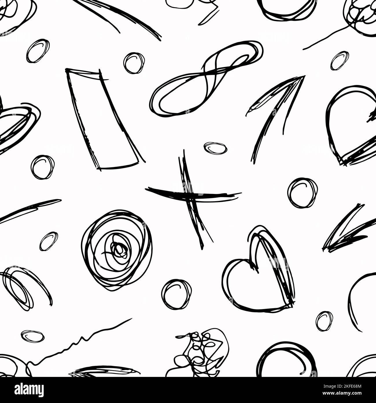 Scribble Graffiti symbol seamless pattern. Street art. Modern hand draw ...