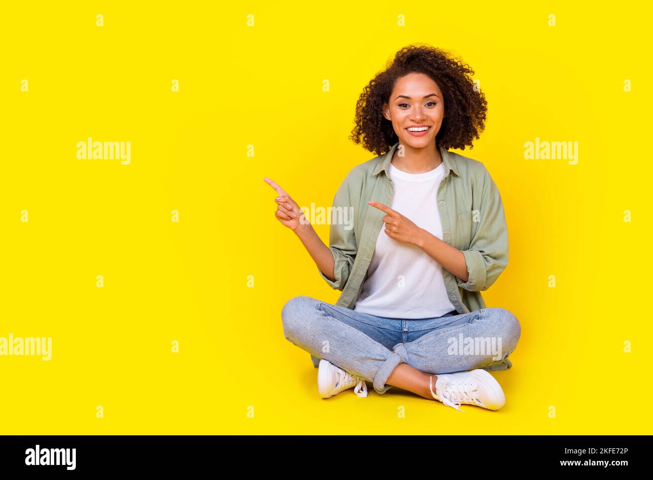 Woman sitting folded legs on hi-res stock photography and images - Alamy