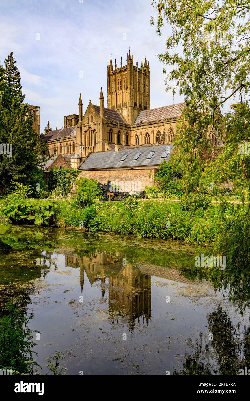 The magnificent Cathedral is reflected in the Bishop's Palace moat in ...
