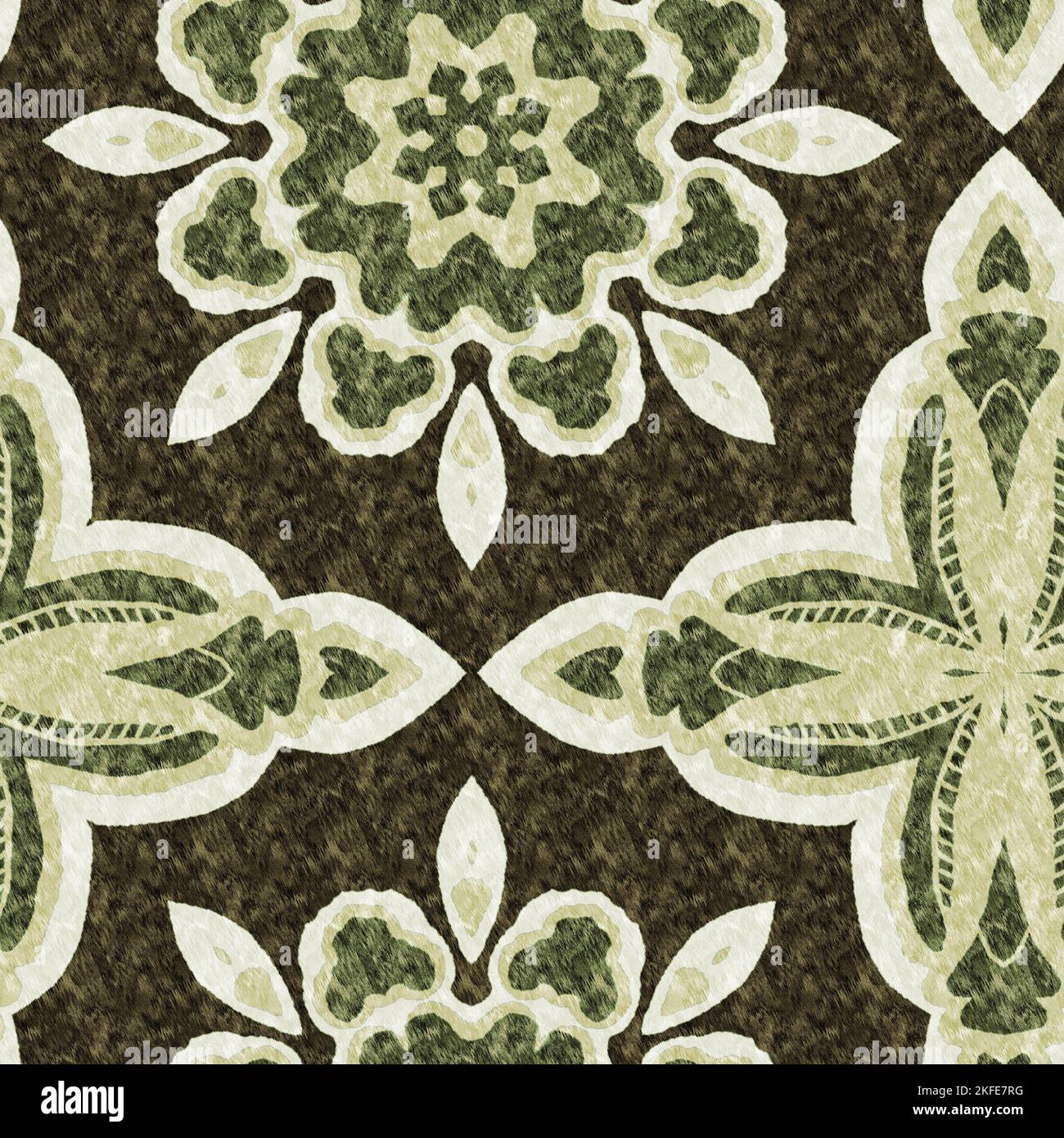 Mosaic geometric green seamless texture pattern. Trendy kaleidoscope ...
