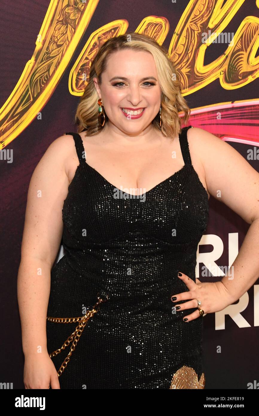 New York, NY, on November 17, 2022. Megan Kane attends the '& Juliet' opening night on Broadway ...