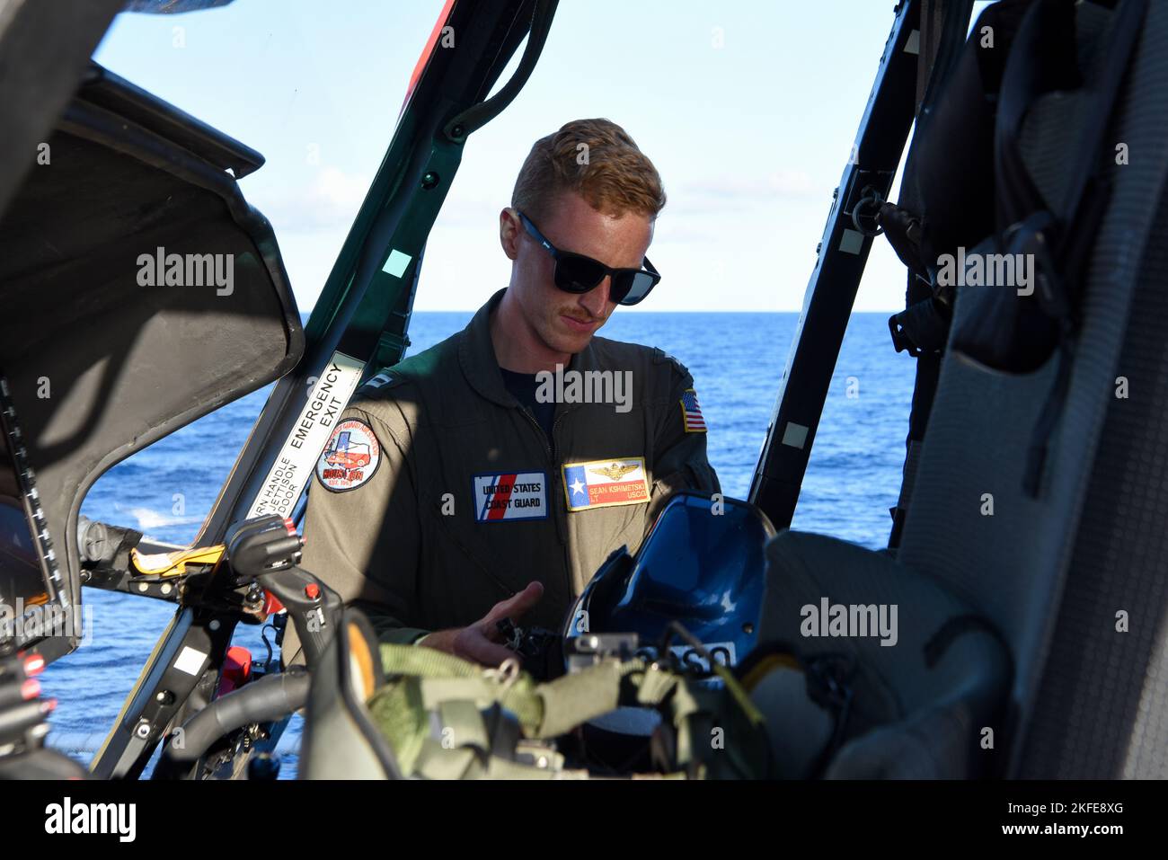 U.S. Coast Guard Lt. Sean Kshimetski, assigned to Coast Guard Air ...