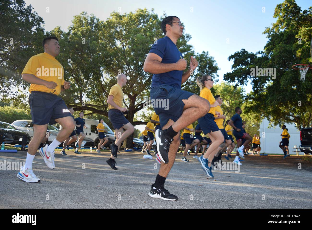 220911-N-RF885-057 MIAMI (Sept. 11, 2022) Reserve Sailors perform warm ...