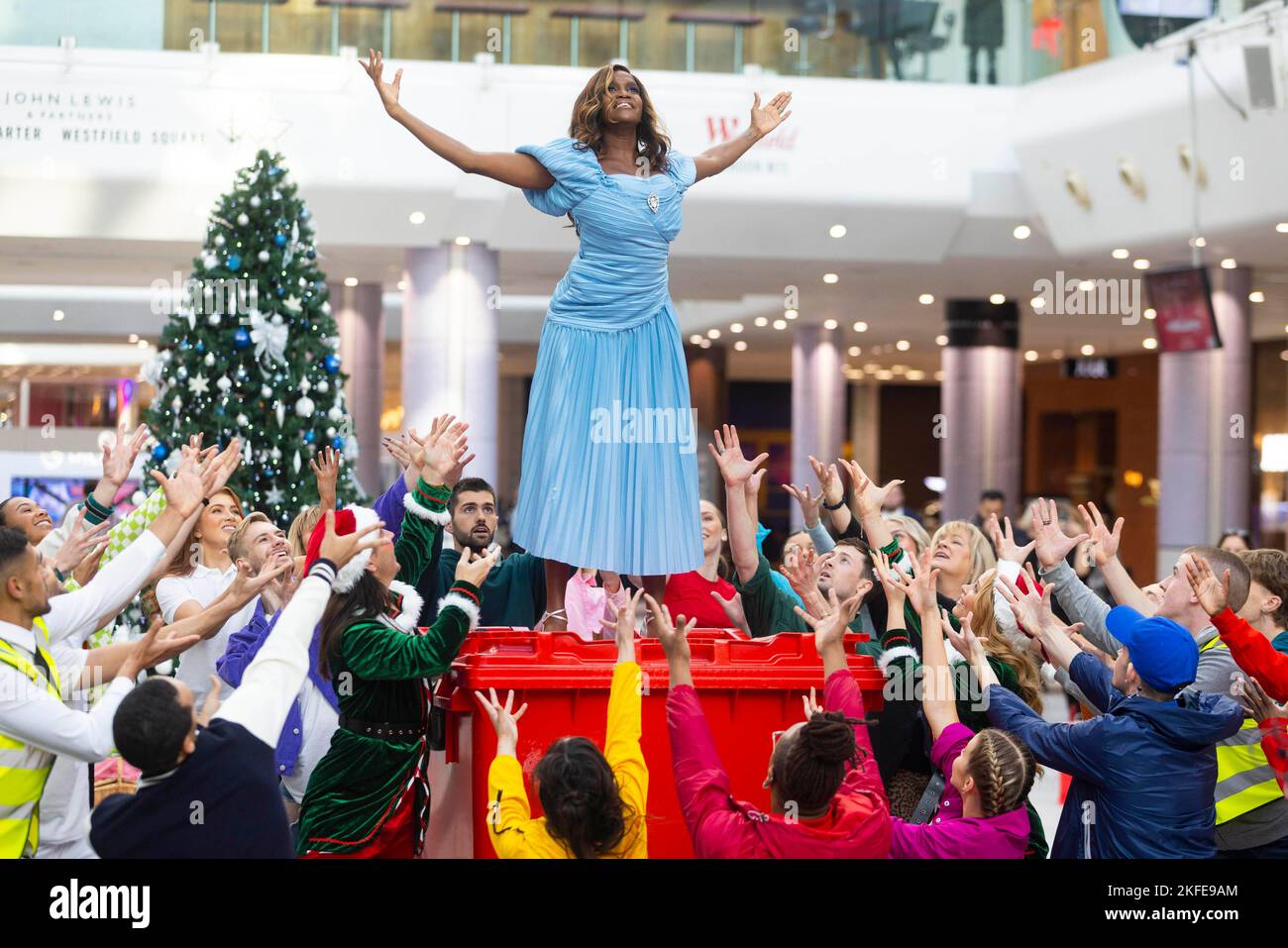 EDITORIAL USE ONLY Oti Mabuse leads a theatrical flash mob to celebrate the launch of ...