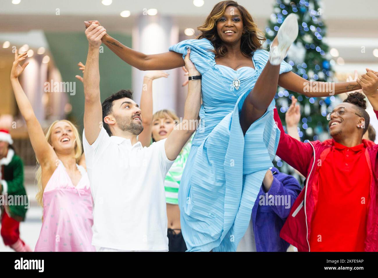 EDITORIAL USE ONLY Oti Mabuse leads a theatrical flash mob to celebrate the launch of ...