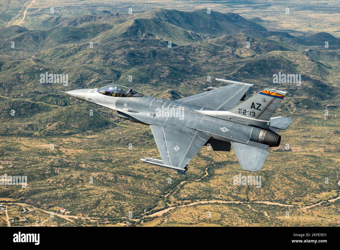 An F-16 assigned to the 162nd Wing, Morris Air National Guard Base ...