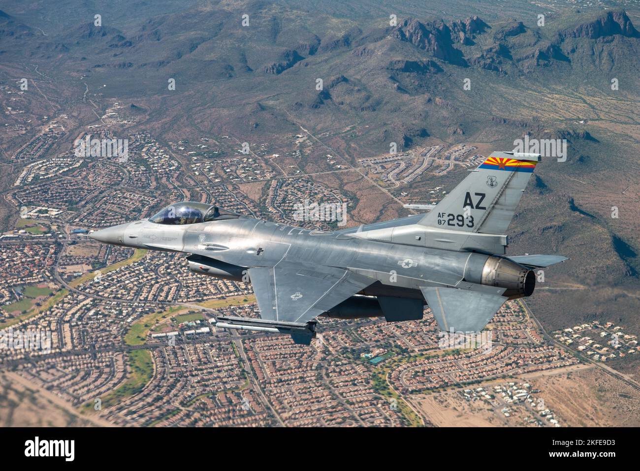 An F-16 assigned to the 162nd Wing, Morris Air National Guard Base ...