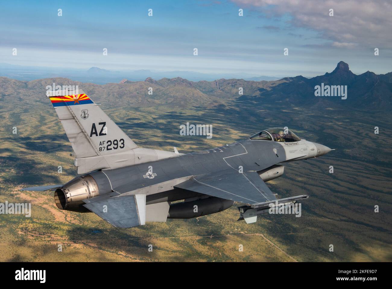 An F-16 assigned to the 162nd Wing, Morris Air National Guard Base ...