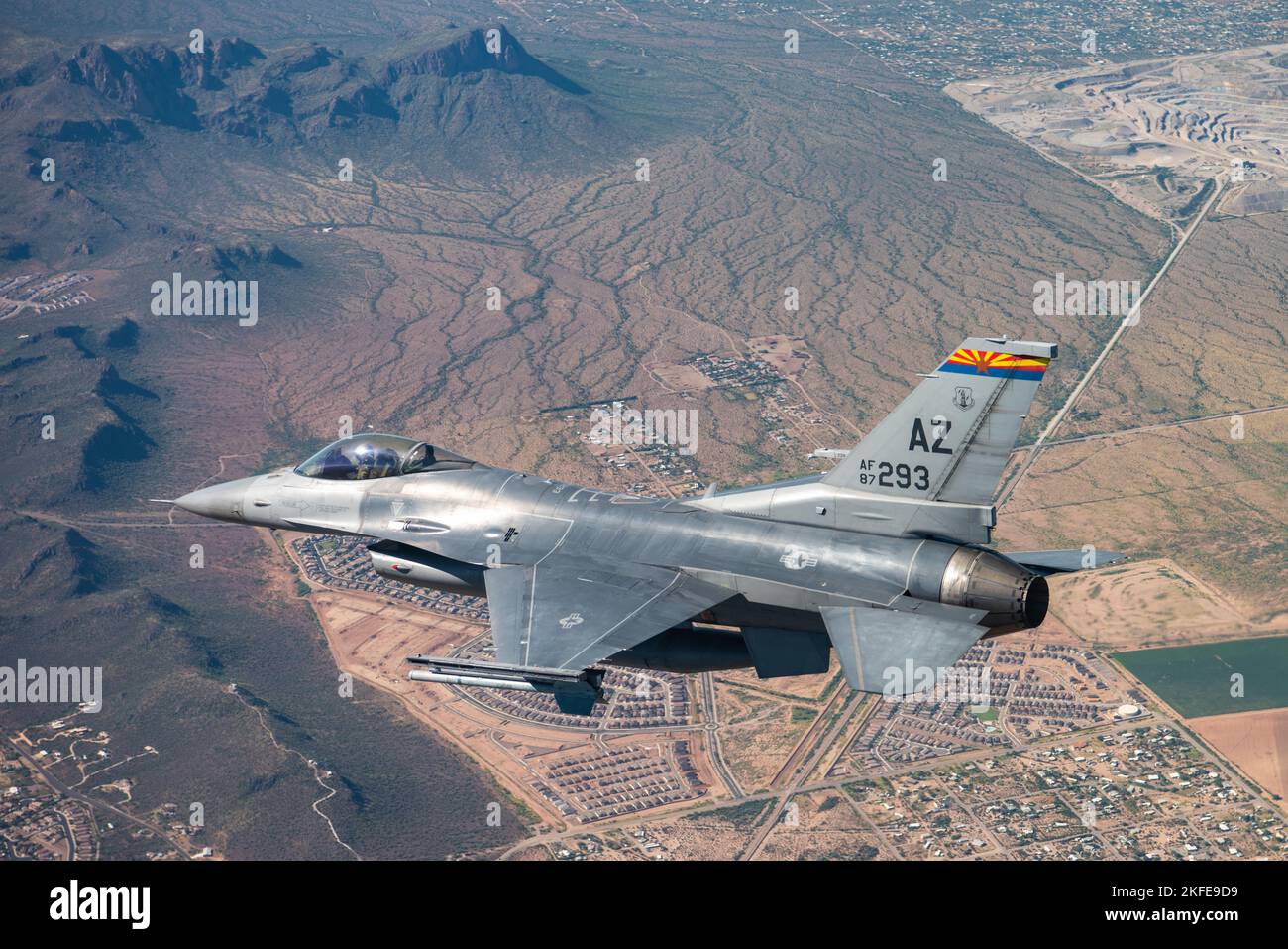 An F-16 assigned to the 162nd Wing, Morris Air National Guard Base ...