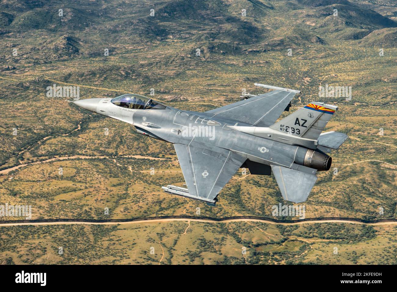 An F-16 assigned to the 162nd Wing, Morris Air National Guard Base ...