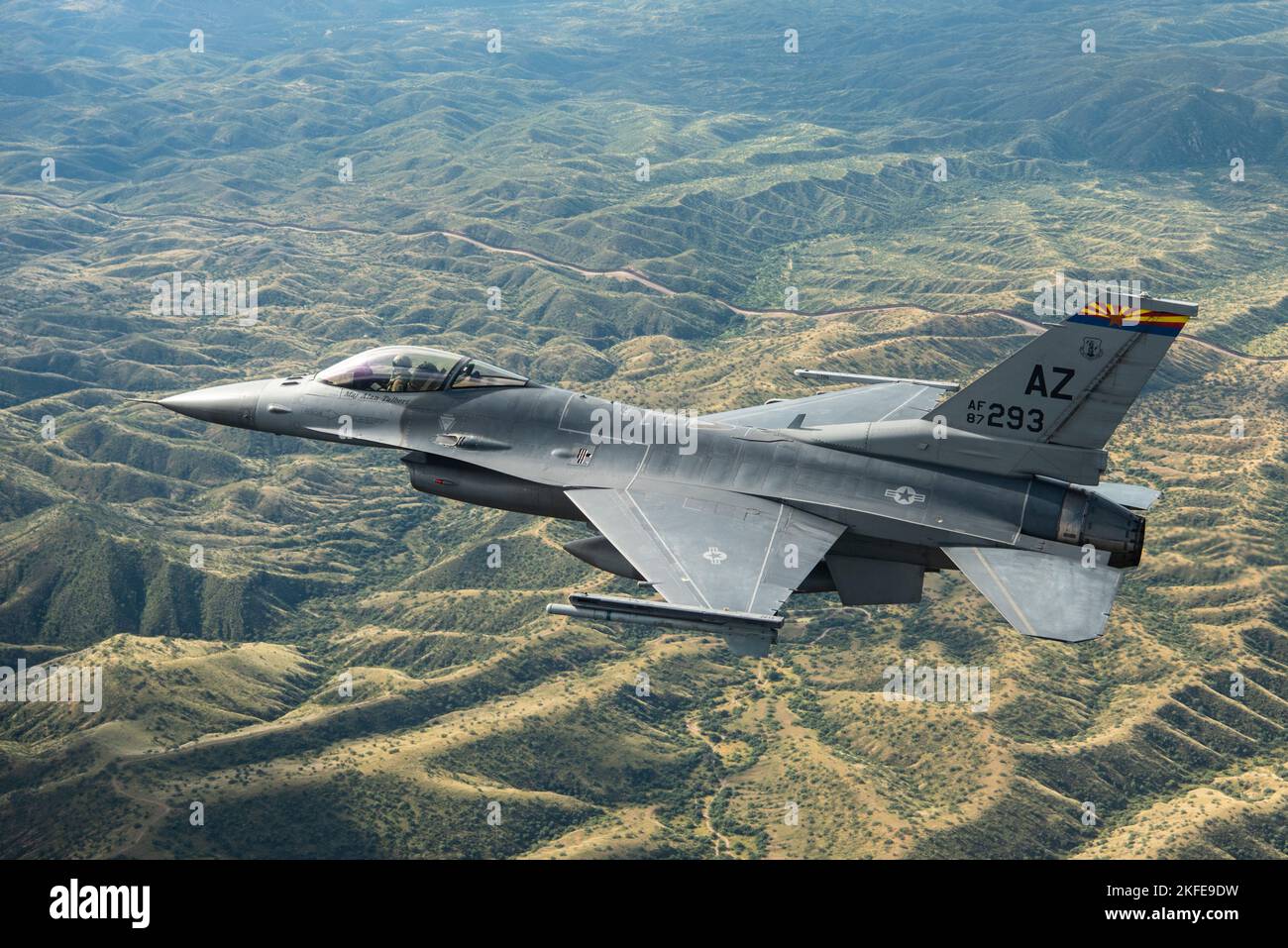 An F-16 assigned to the 162nd Wing, Morris Air National Guard Base ...