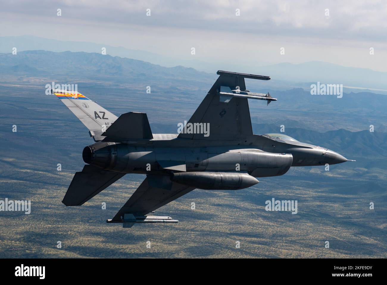An F-16 assigned to the 162nd Wing, Morris Air National Guard Base ...