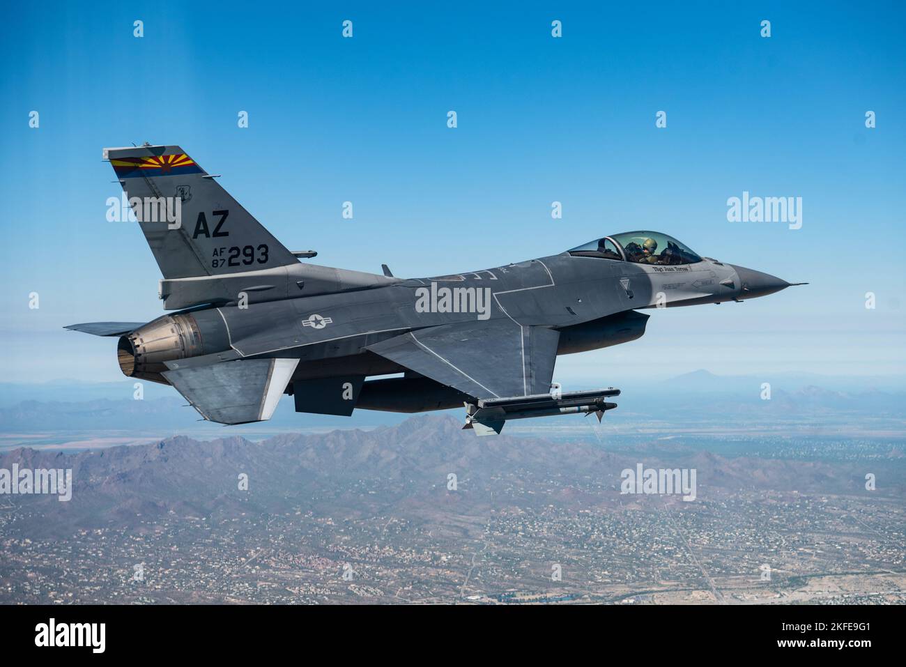 An F-16 assigned to the 162nd Wing, Morris Air National Guard Base ...