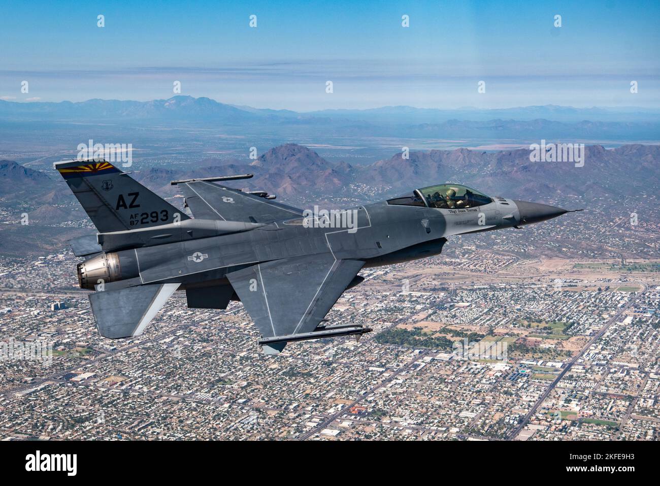 An F-16 assigned to the 162nd Wing, Morris Air National Guard Base ...