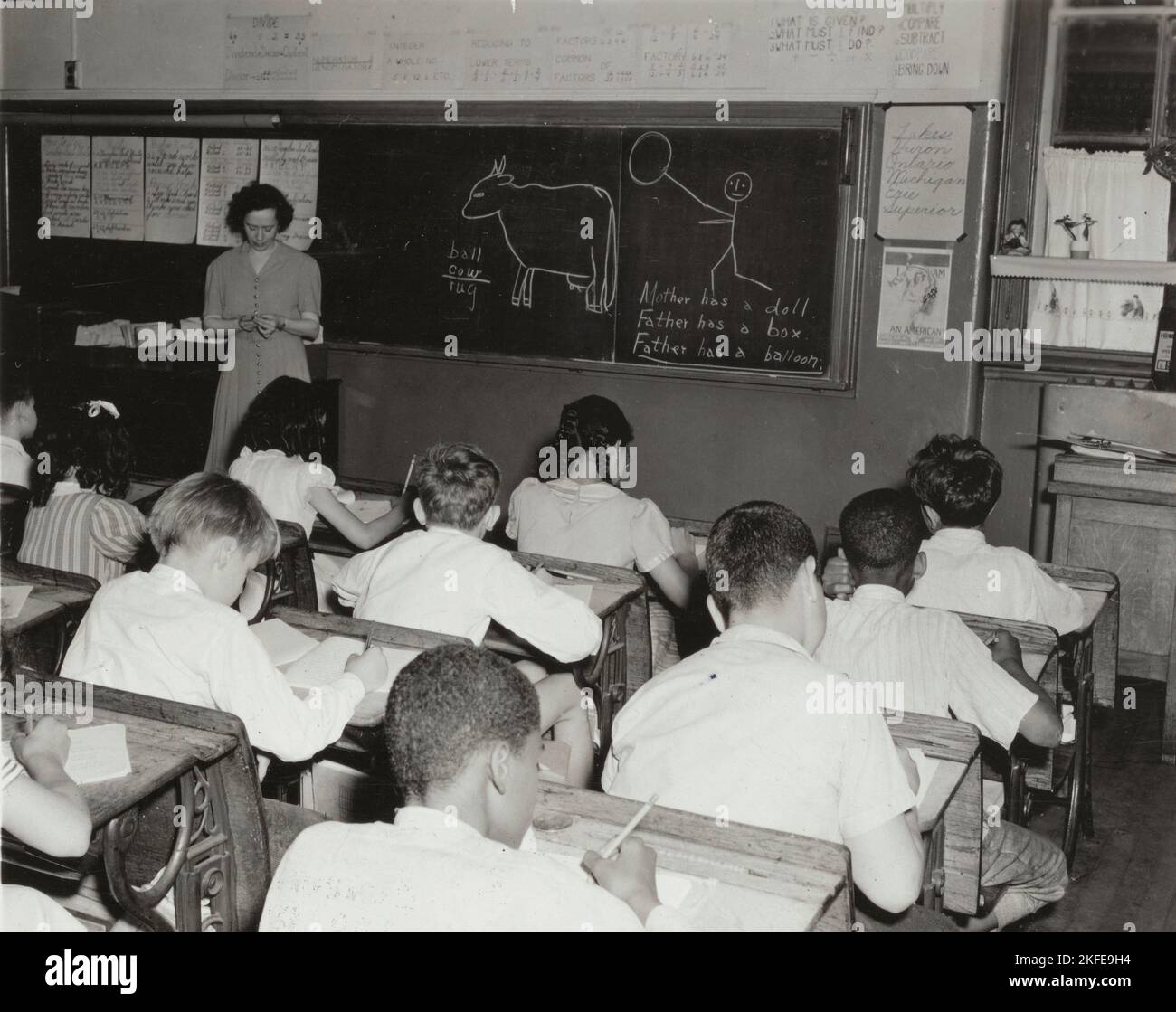Remedial reading, P.S. 94, 1941 Stock Photo - Alamy