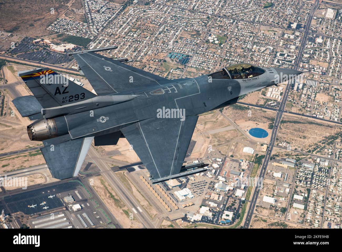 An F-16 assigned to the 162nd Wing, Morris Air National Guard Base ...
