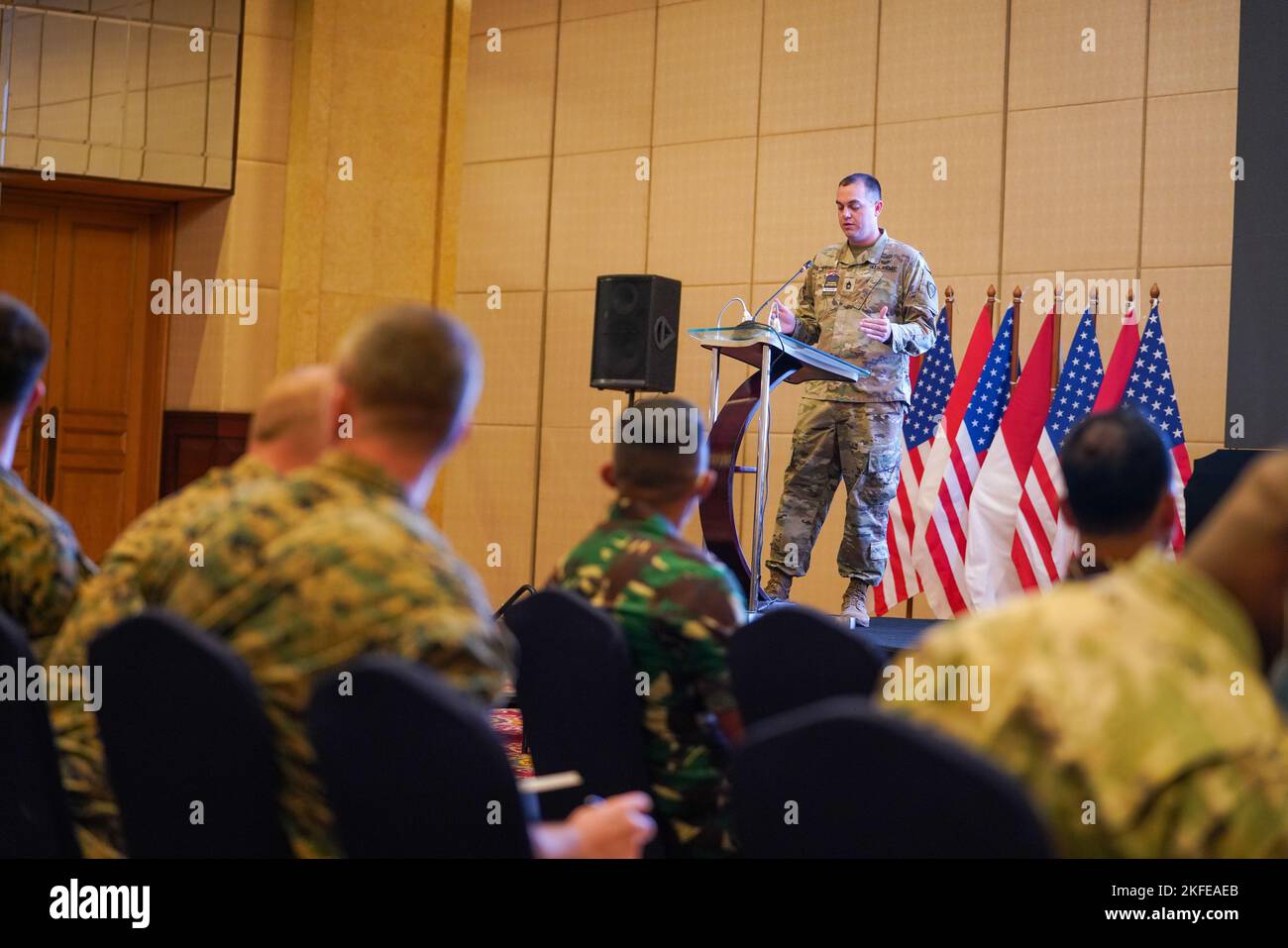 US Army Master Sgt. Jason Lieber, USINDOPACOM, provides the operation ...