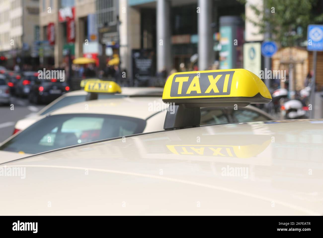 A row of taxi signs in Cologne, Germany Stock Photo - Alamy