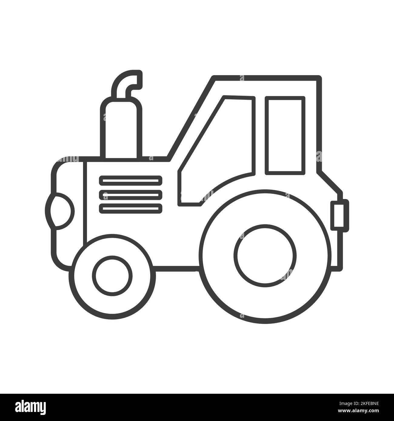Vector Illustration of a tractor. Icon style with black outline ...