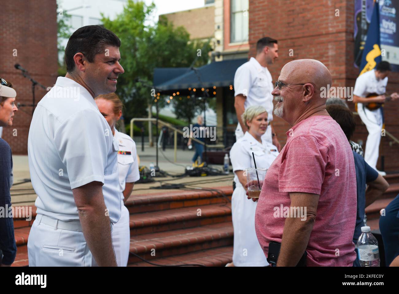 Guitarist Chief Musician Joe Friedman, from St. Louis, Mo., speaks with ...