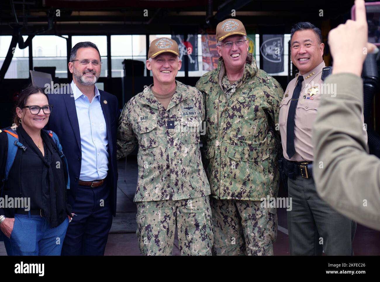 San Francisco, Calif. (Sept 12, 2022) – Rear Adm. Wayne Baze, center ...