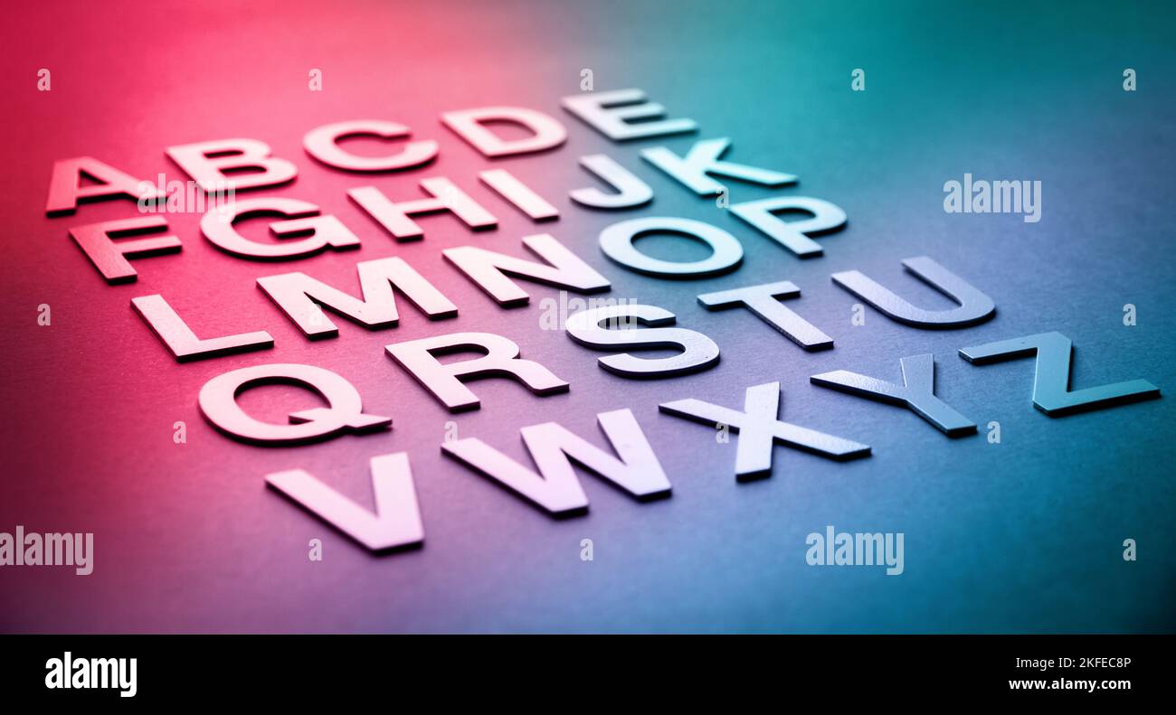 Alphabet made with solid letters. Education background symbol Stock ...