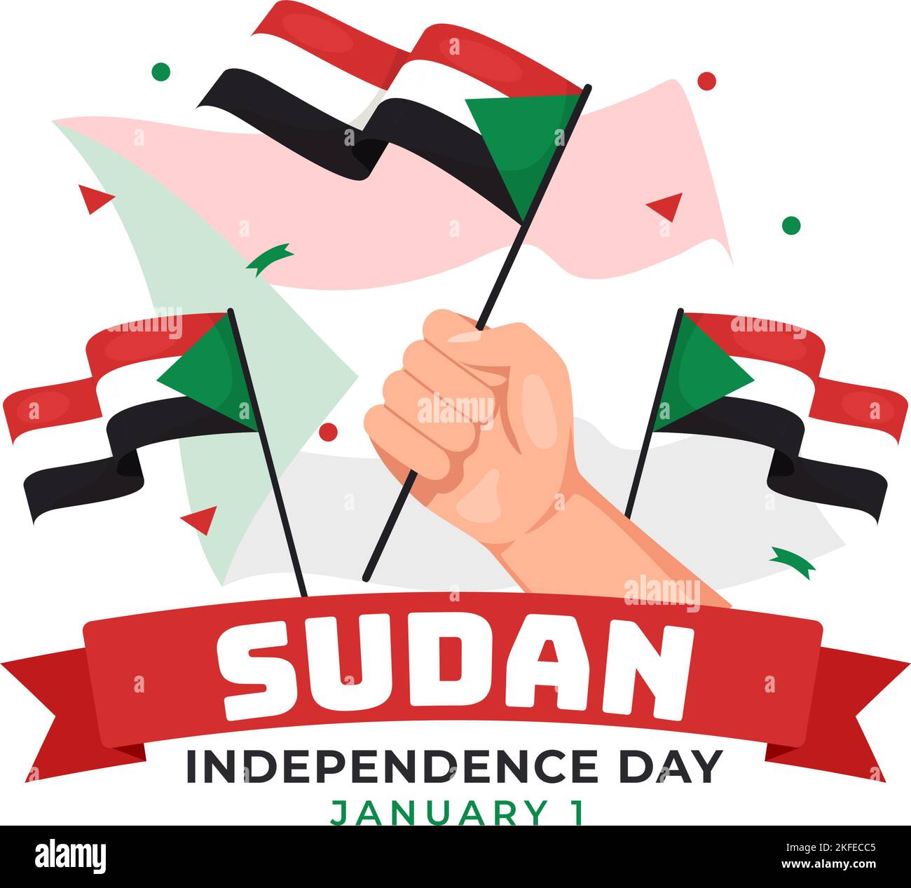 Sudan Independence Day on on January 1st with Flags and Sudanese ...