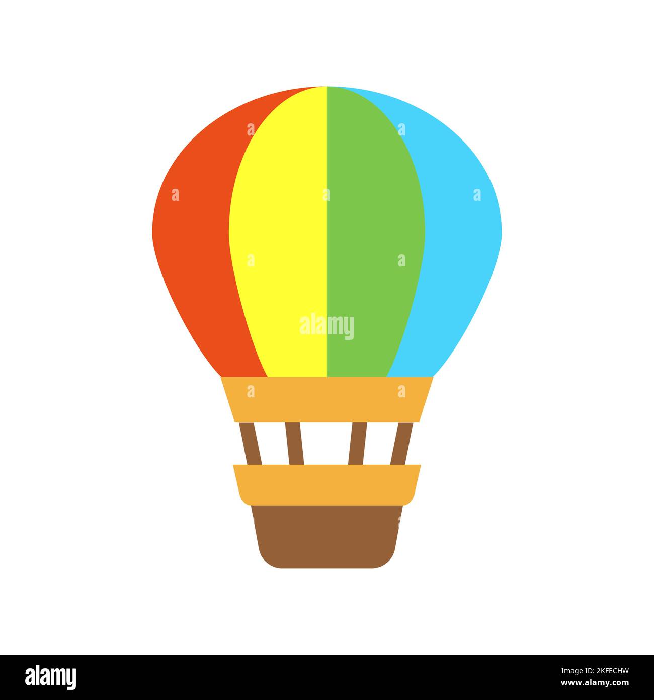 Vector illustration of a toy car in a flat style. Icon of a hot air ...