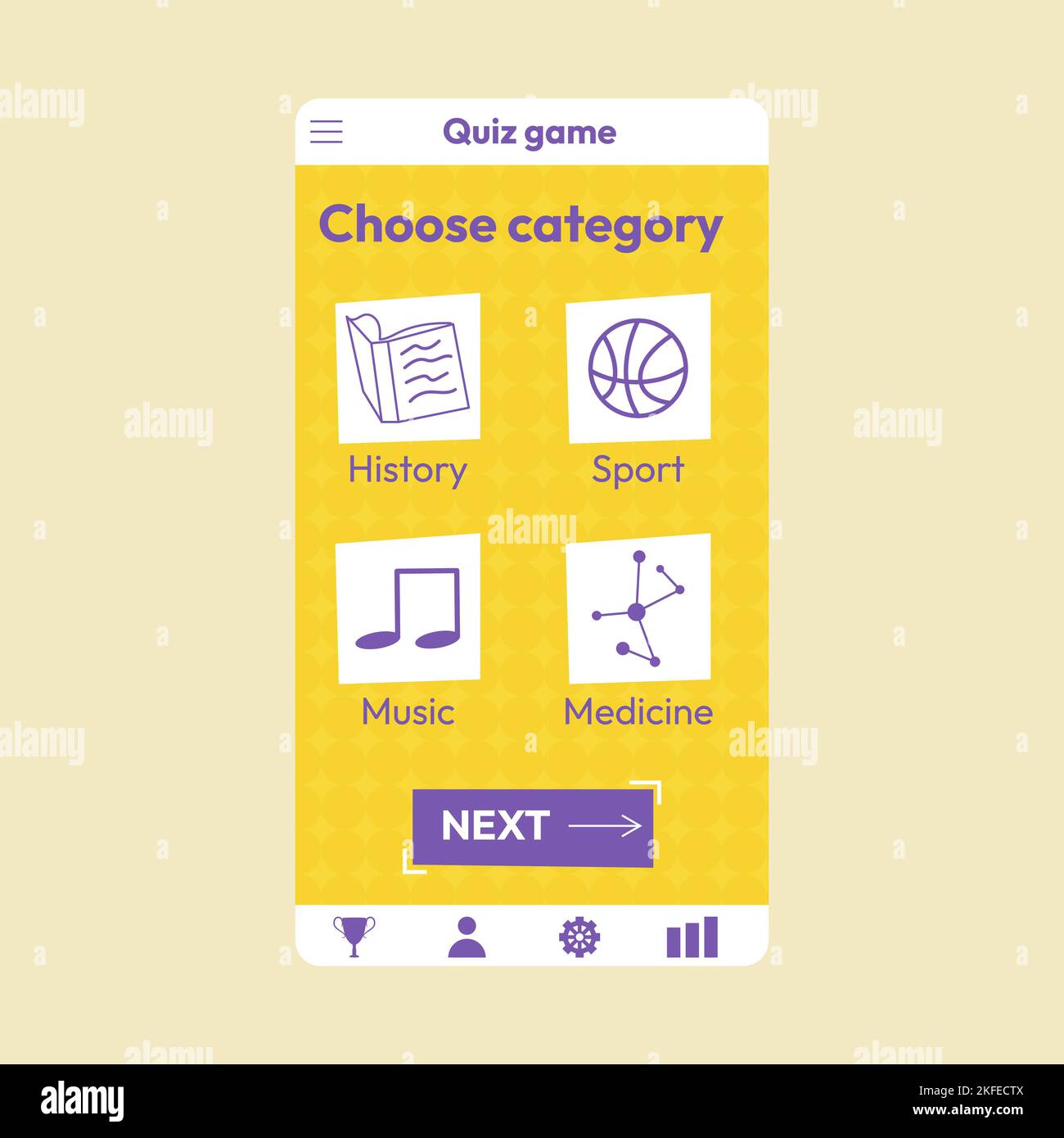 Quiz Test Lottery Millionaire Menu Template Quiz Game Frame Flat