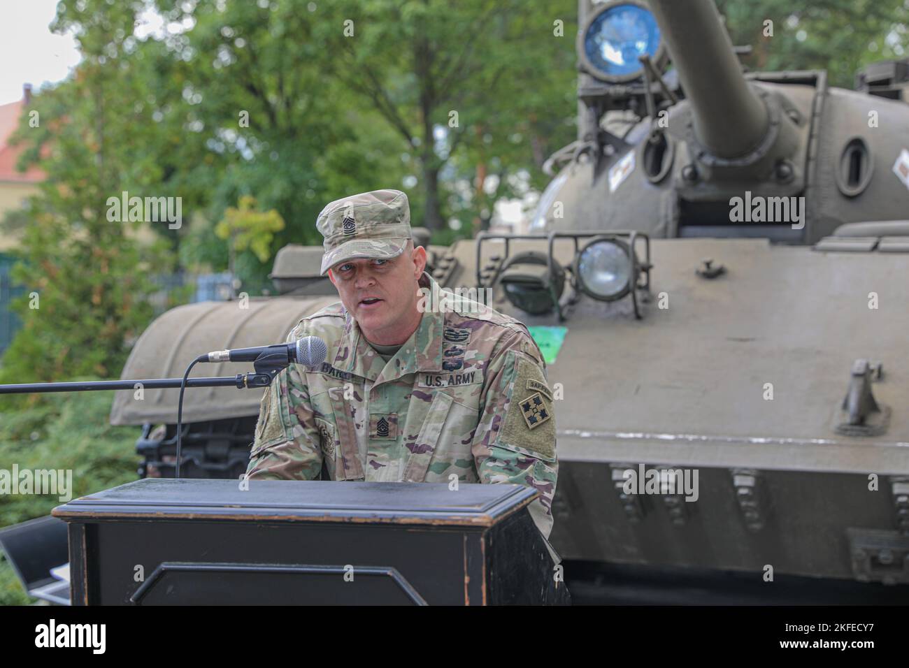 U.S. Army Command Sgt. Maj. Timothy M. Barr, incoming command sergeant ...