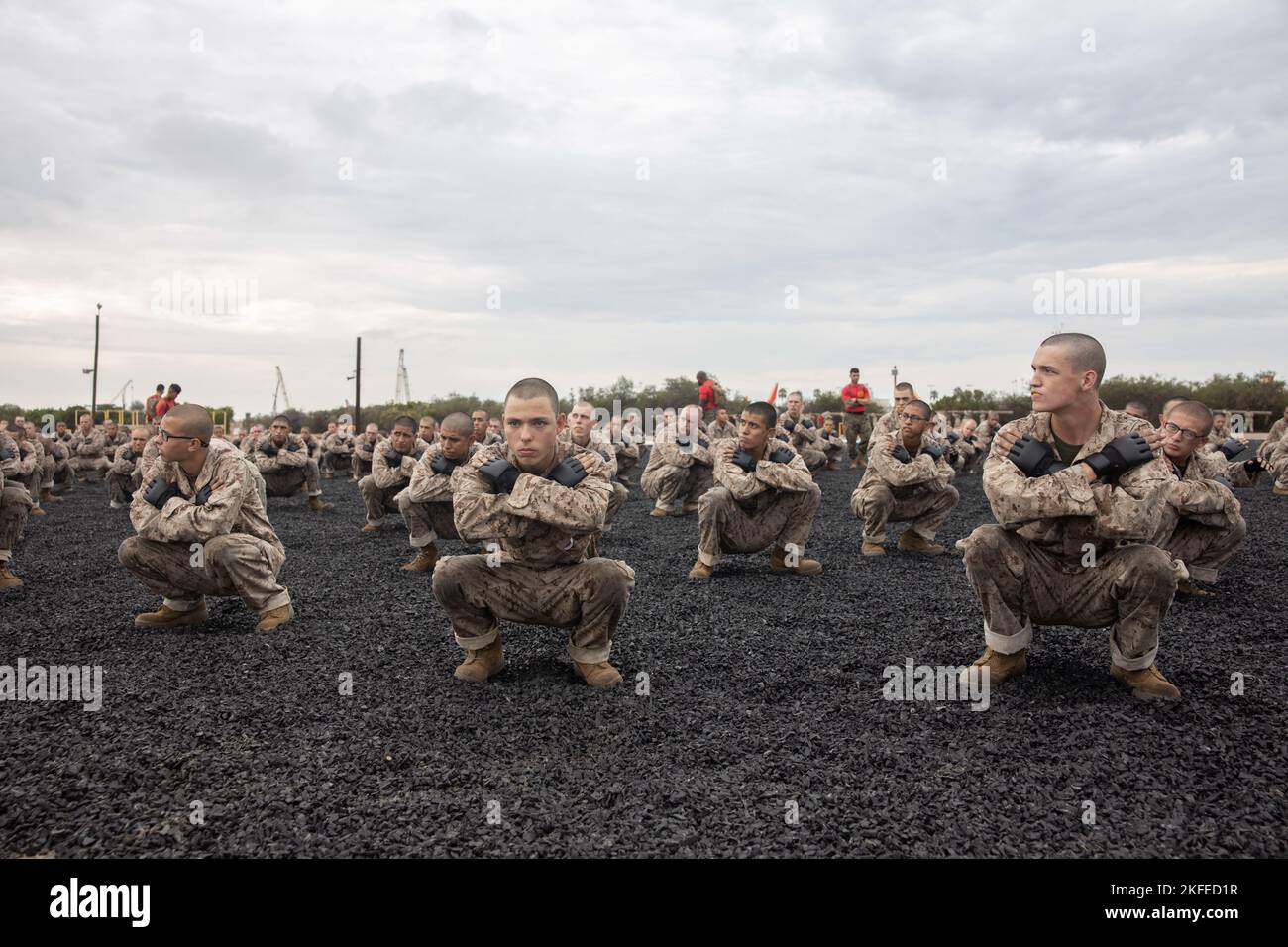 U.S. Marine Corps recruits with Alpha Company, 1st Recruit Training ...