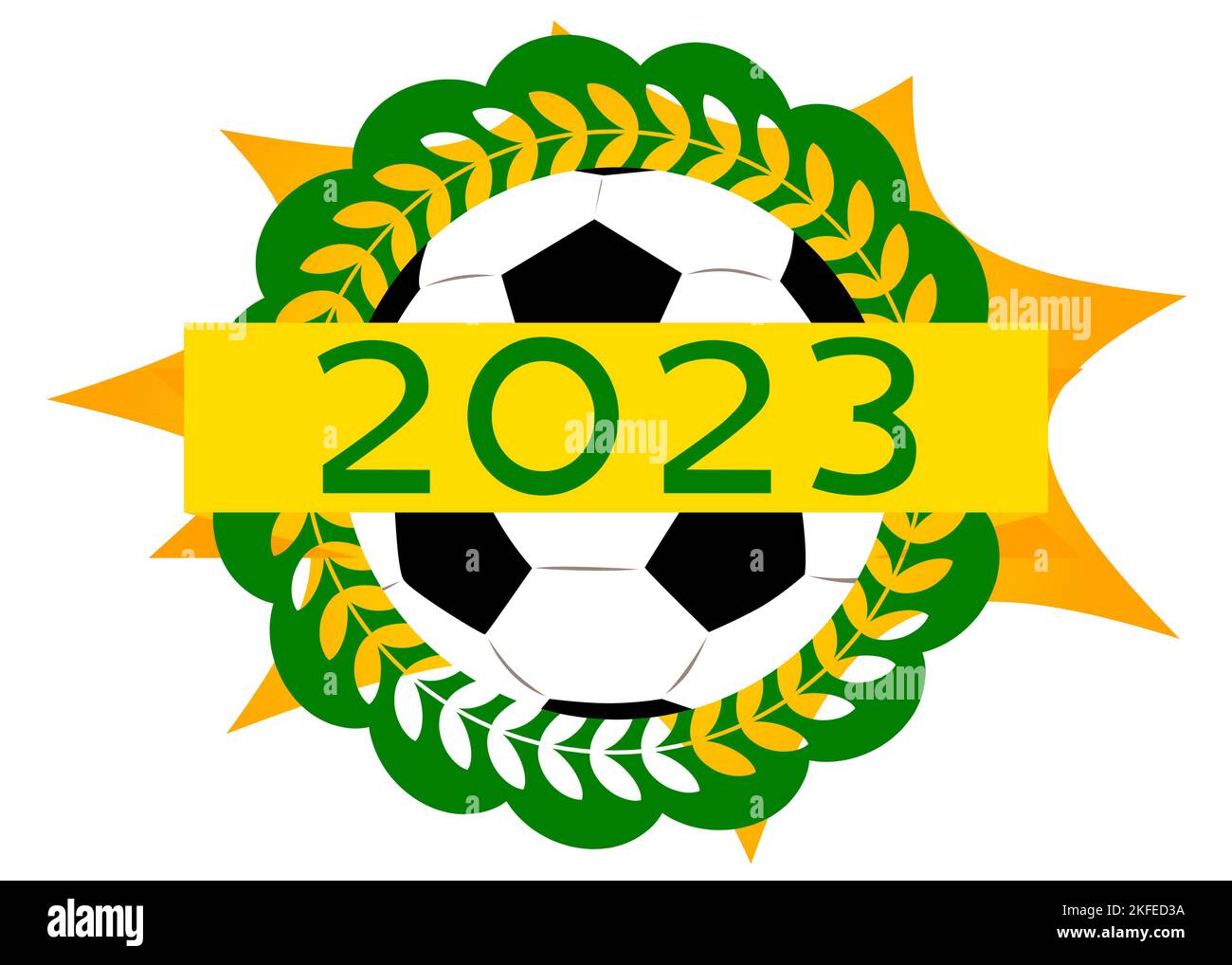Football ball with number 2023. Cartoon sport poster Stock Vector Image ...