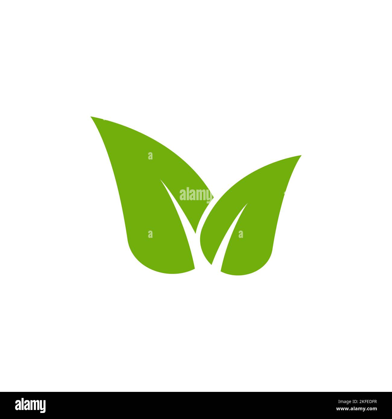 Green leaves icons set. Eco symbol of natural foliage Stock Vector ...