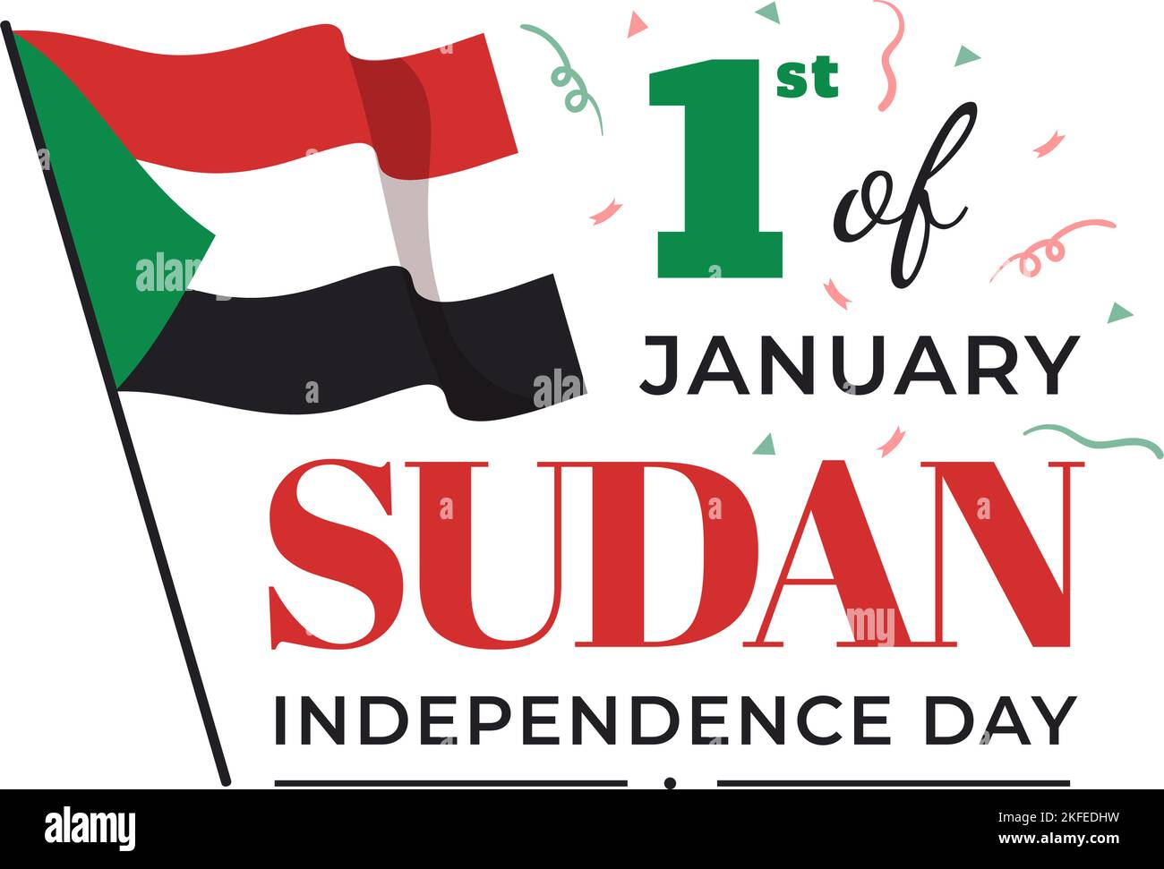 Sudan Independence Day on on January 1st with Flags and Sudanese ...