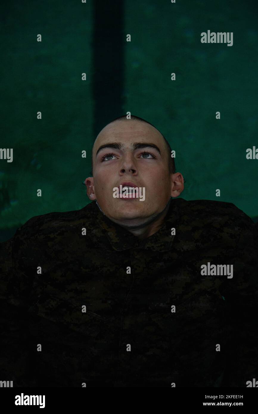 U.S. Marine Corps recruit Jared Ball, a recruit with Hotel Company, 2nd ...