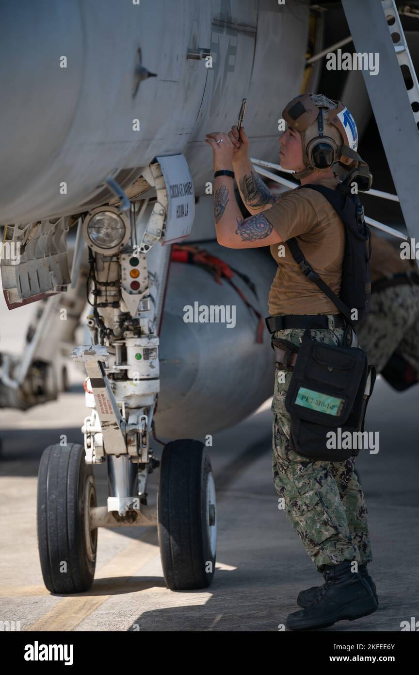 A U.S. Sailor with Strike Fighter Squadron (VFA) 2, Naval Air Station ...