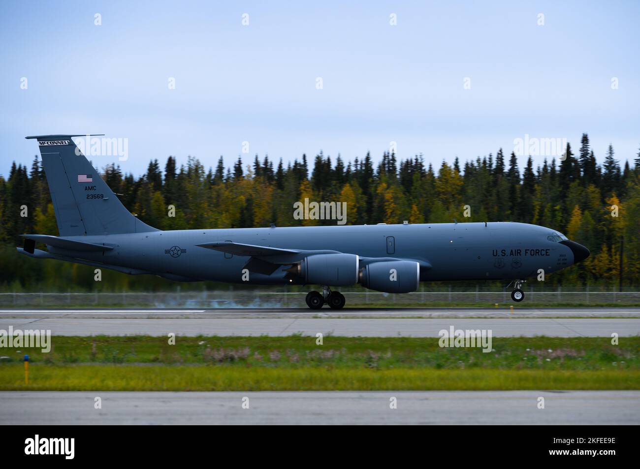 A U.S. Air Force KC-135 Stratotanker assigned to the 22nd Air Refueling ...