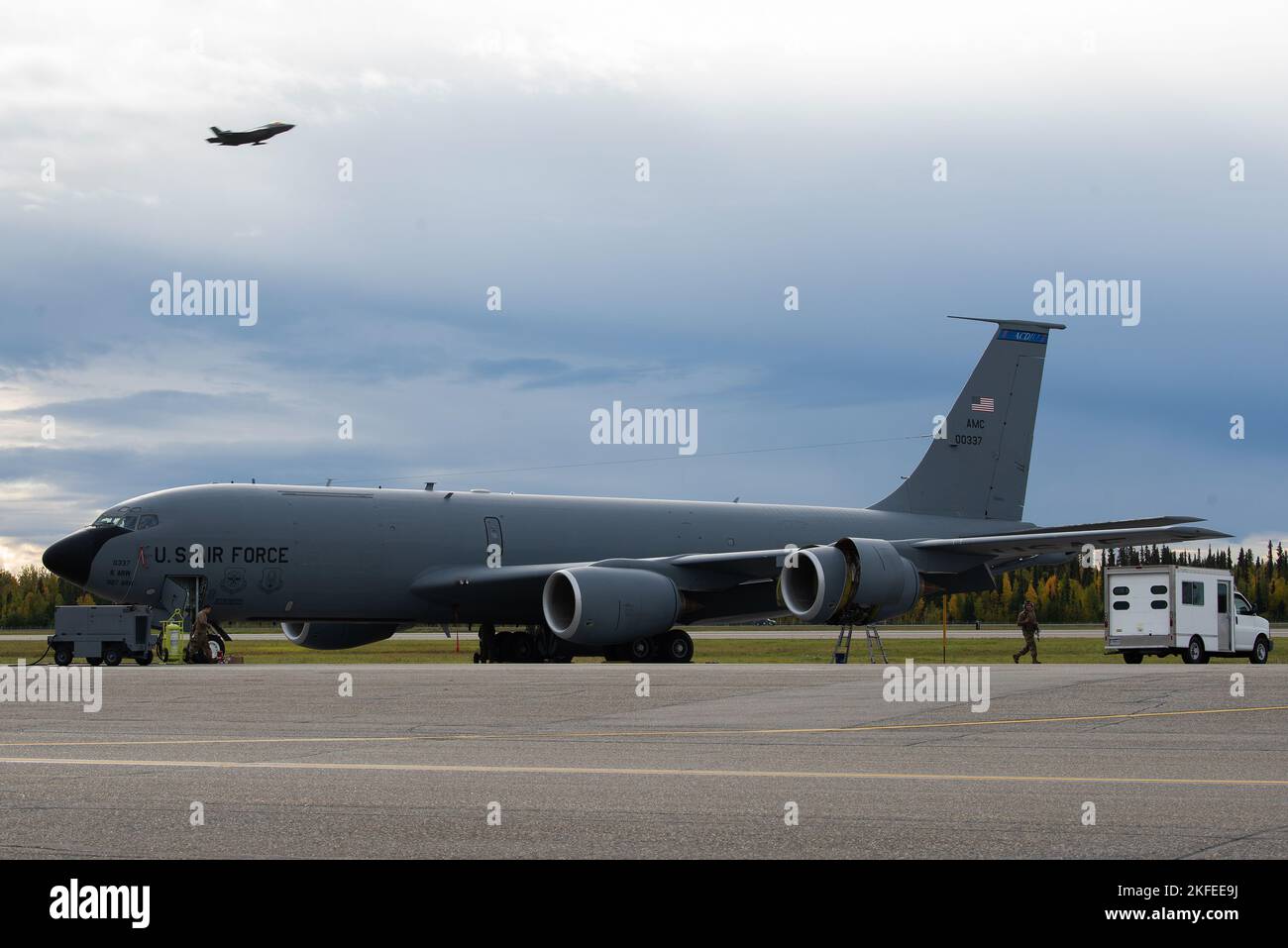 A U.S. Air Force KC-135 Stratotanker assigned to the 93rd Air Refueling Squadron, Fairchild Air ...
