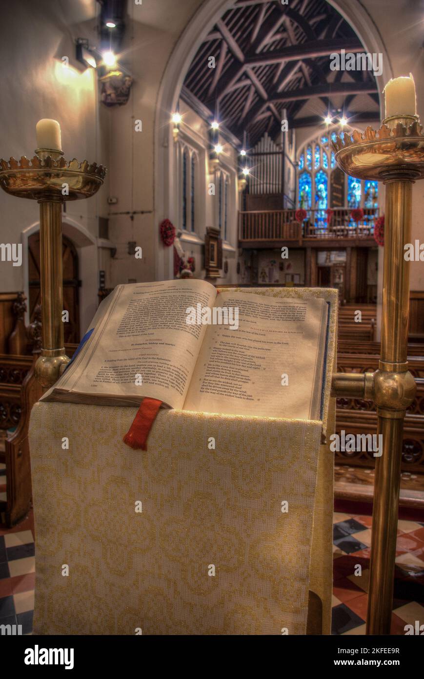 Interior of the church of St John the Baptist, Alton village ...