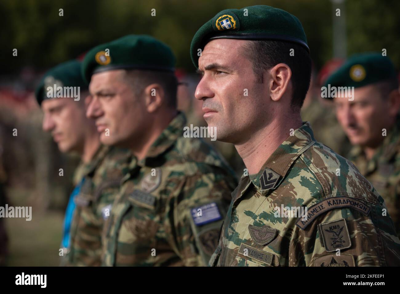 A group of Greek Paratroopers stand in formation during the opening ...