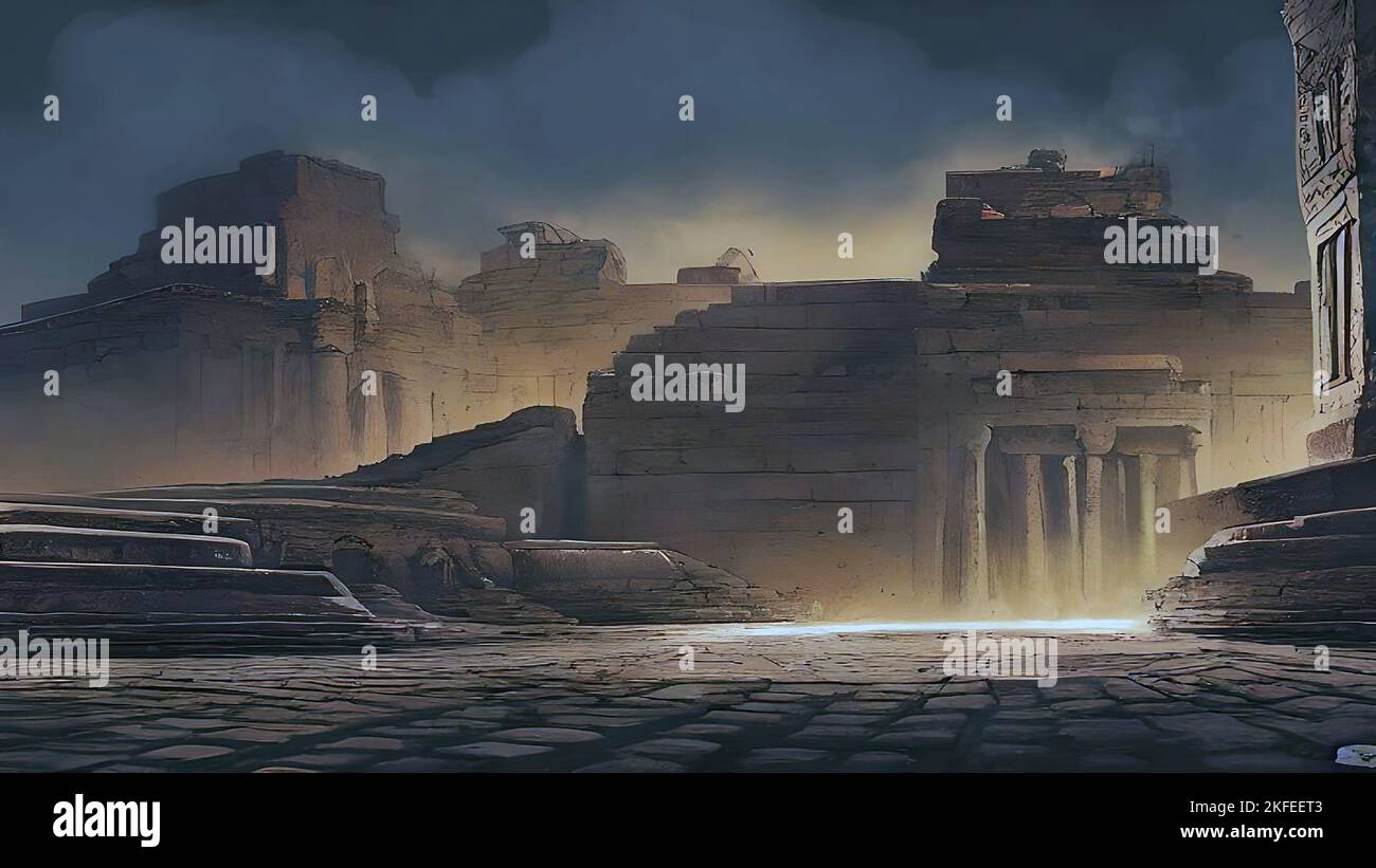 Ancient City Drawing, Illustration, Architecture Stock Photo - Alamy