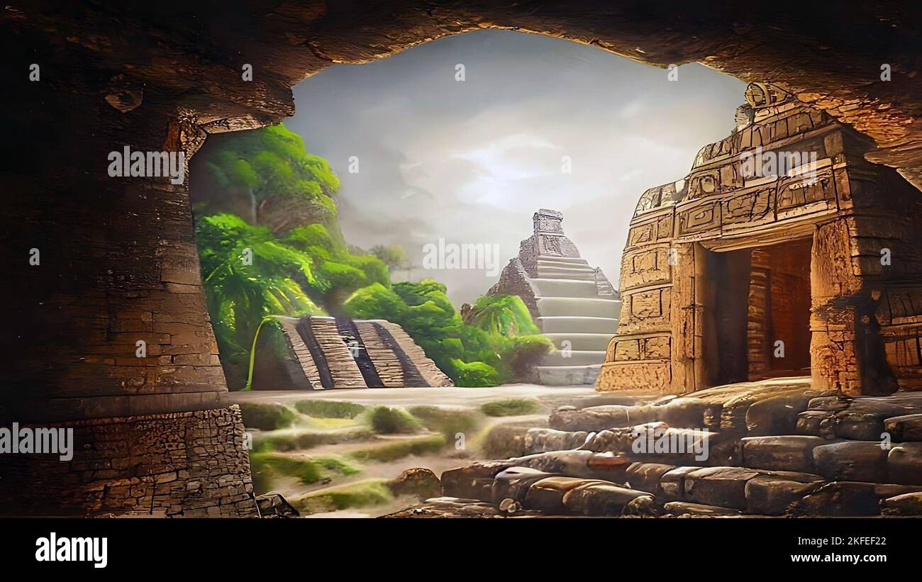 Mayan Temples Drawings